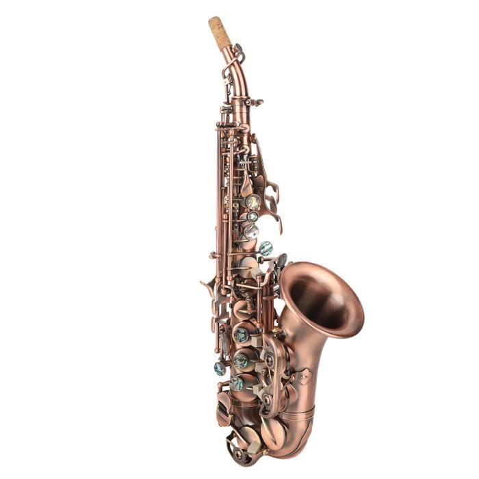 Saxophone Soprano - DILWE - Rouge Antique - Laiton - Style Rétro ...