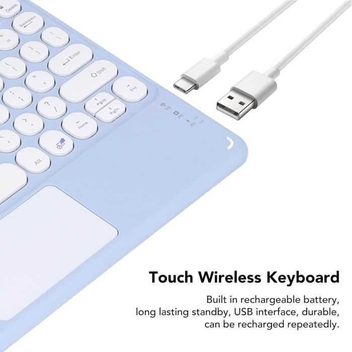 Clavier Tactile Sans Fil, Touches Rondes Clavier Ergonomique Portable ...