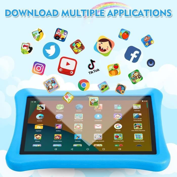 Tablette Pour Enfant, 10 Pouces Android Tablette, 8Go(4+4 Développer ...