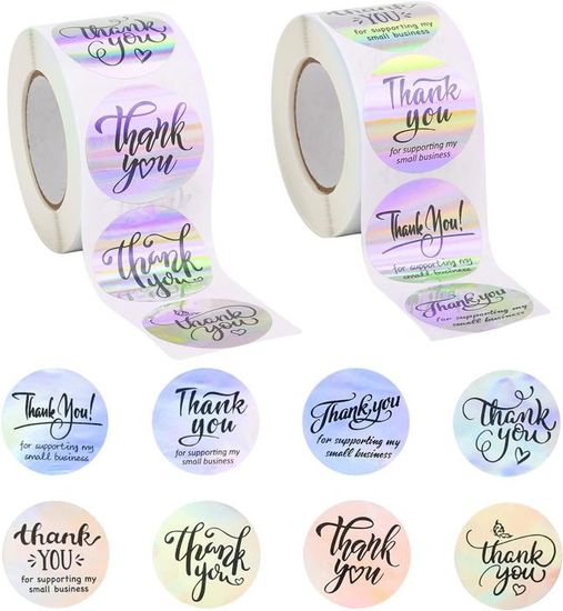Arc en Ciel 1000pcs Thank You Autocollant Merci Stickers Enveloppe ...