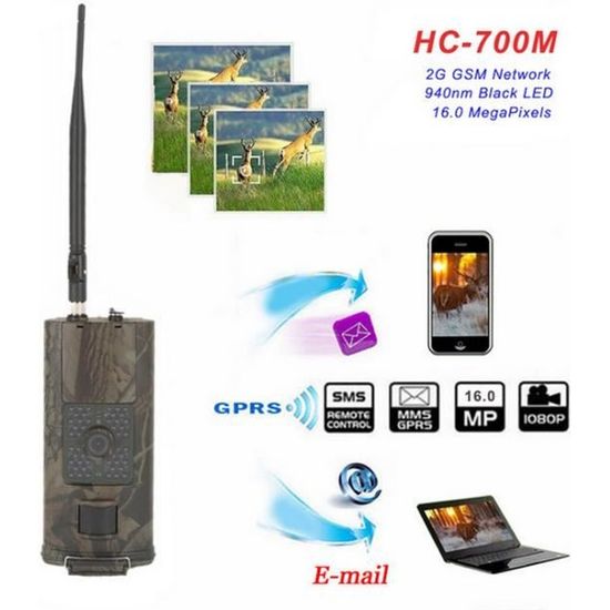 HC-700M 960P HD Caméra de Chasse GPRS MMS E-Mail pour Observation Animaux - Cdiscount Appareil Photo