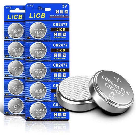 Lot de 10 piles bouton LiCB lithium batteries CR 2477 3 V69 - Cdiscount ...
