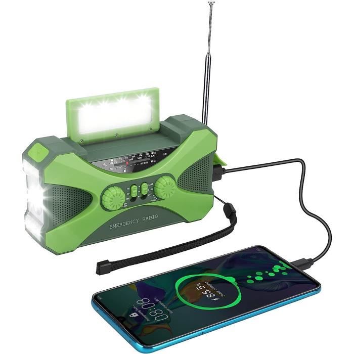Solar Radio, 10000Mah Power Bank Radio D'Urgence Portable Am-Fm Solar ...