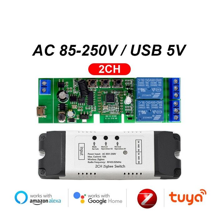 Tuya zigbee hub gateway Relais switch Light home assistant Garage ...