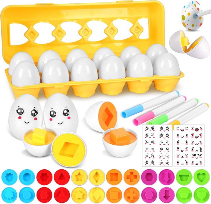 Œufs Assortis Plastique, Jouet Pâques Oeufs Couleur et Forme ...