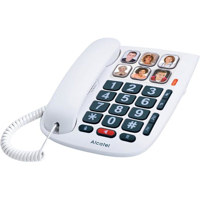YSFMODE-T 10-Téléphone Fixe Filaire Senior-Grandes Touches-Mains Libres-Indicateur Lumineux D ...