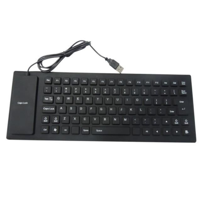 Clavier USB pliable en Silicone - Black - 85 touches - Étanche ...