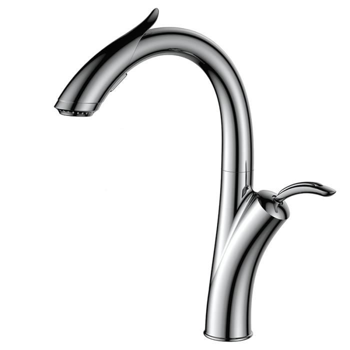 Robinet de cuisine - XOXO - Type 83039C - Noir - Monotrou - Pivotant ...