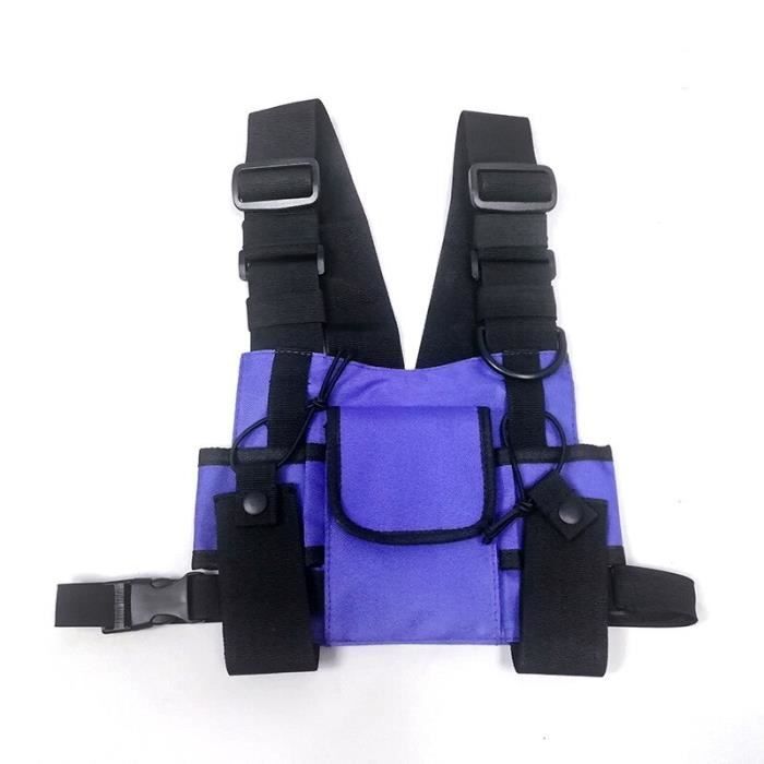 Sac banane,Sac de poitrine Kanye fonctionnel unisexe,sac de gilet noir ...