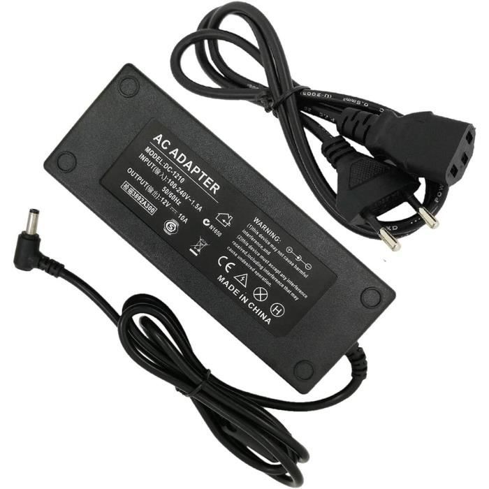 Adaptateur D'Alimentation 12V 10A Transformateurs 120W Adaptateur Secteur Chargeur Pour Led ...