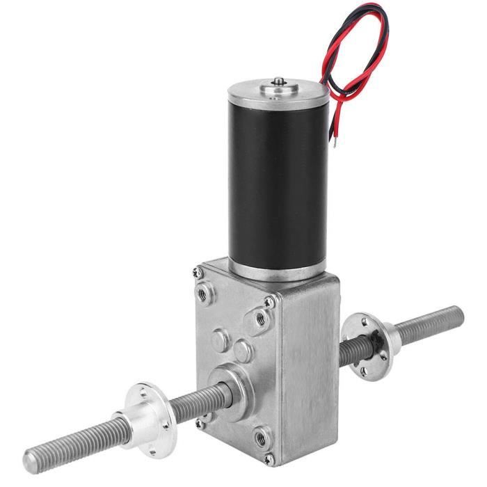 EJ.life Moteur à vis sans fin Moteur à engrenage à vis sans fin M8 Double arbre moteur de ...