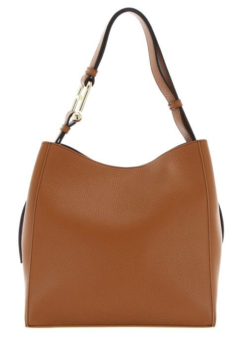 FURLA Sac à main marron en cuir pour femme Nuvola Bucket Bag Brandy ...