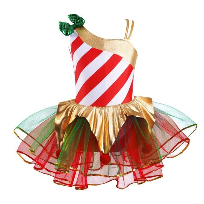Yizyif Enfant Fille Costume Noël Tutu Robe Princesse Cosplay