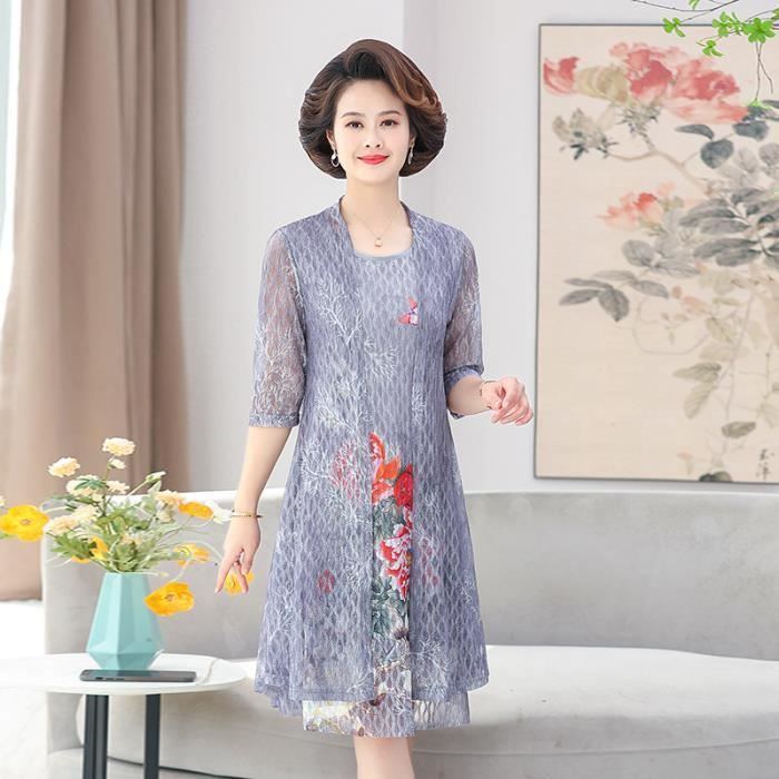 Robe femmes - Cardigan mi-longue en coton et lin - FR92XV 30 ...