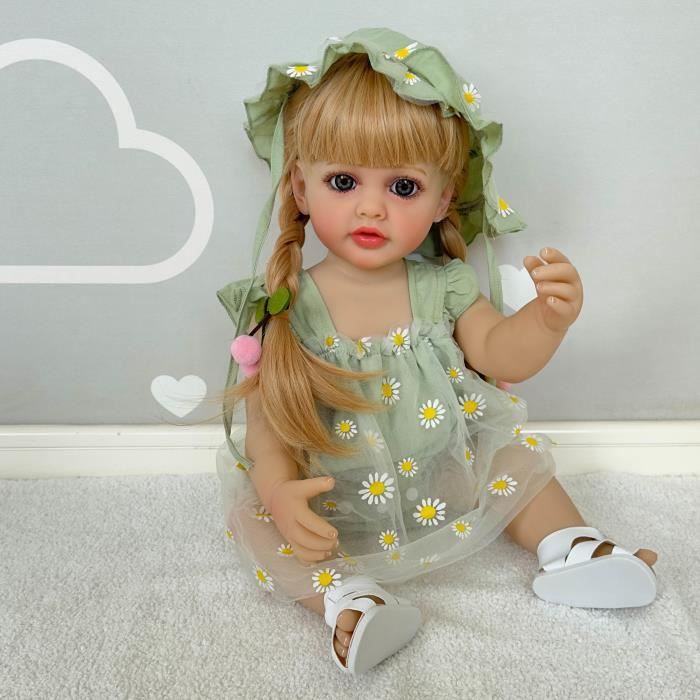 Poupée Bébé Fille Réaliste Pinky Reborn - 55 cm - Corps en Vinyle de ...