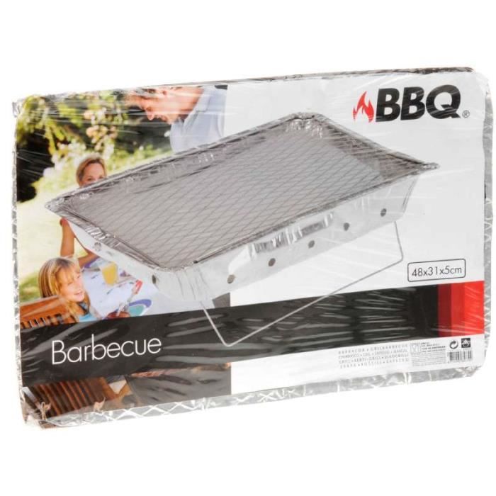 Barbecue jetable avec charbons 48x31x5cm - Cdiscount Jardin
