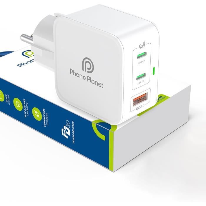 Chargeur Usb C 65W Chargeur Rapide Gan Tech 3 Ports Pd Qc Pps Pour ...