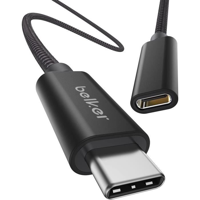 Lot De 2 Rallonges Usb C (50 Cm-2 Paquets) Usb 3.2 (10 Gbit-S) Type C ...