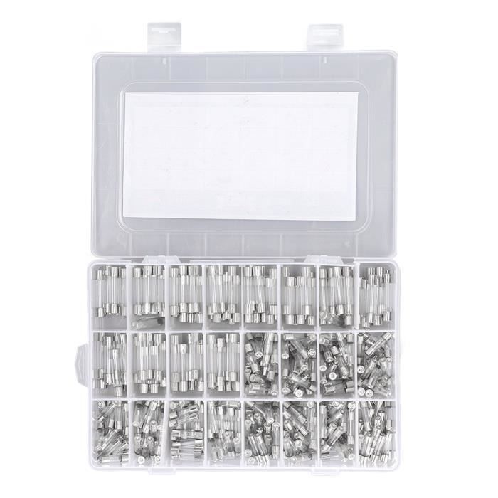 VBESTLIFE fusible en verre Lot de 360 tubes fusibles en verre 0,25 A‑20 A 24 types 6 x 30 mm 5 x ...