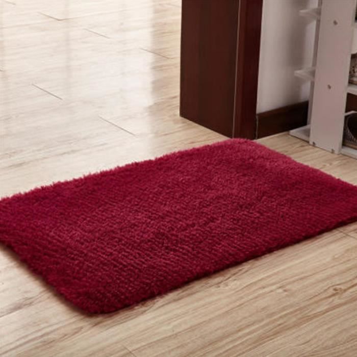 Tapis de Sol en Polaire d'Agneau - Vin Rouge - Tapis Absorbant Lavable ...