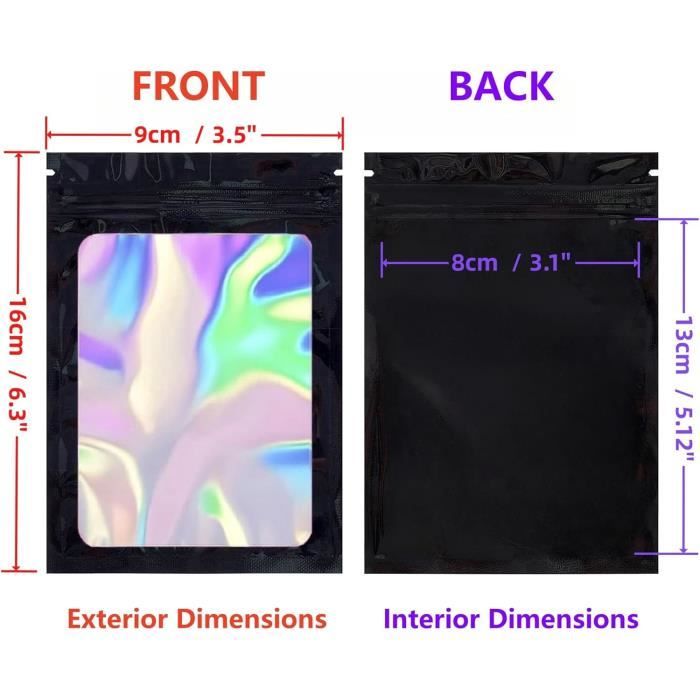 150 Pcs Sachets Refermable Zip Mylar, Sachet Hermétique Aluminium ...