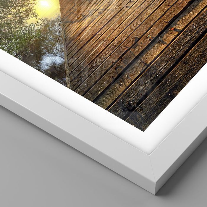 ARTTOR Affiche 40x30 cm pont lac Moderne Poster Cadre Blanc Tableau ...