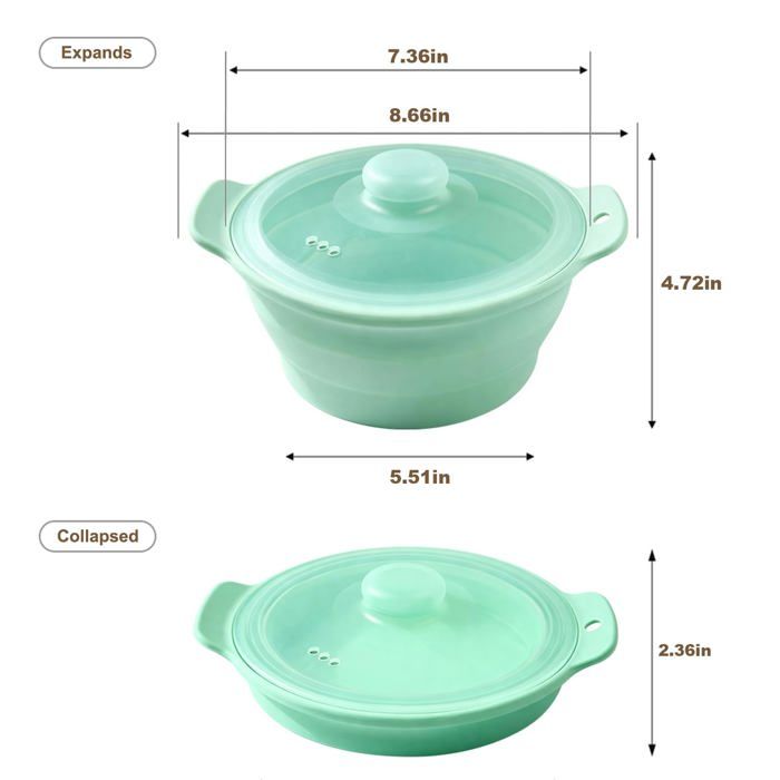 Cuiseur vapeur en silicone pour micro-ondes (42 oz) — Cuiseur vapeur ...