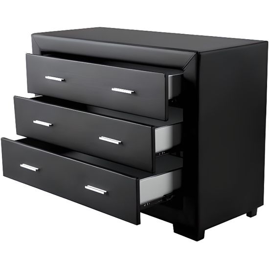Commode de chambre contemporaine en simili noir - LOUNGITUDE - ZURICH ...