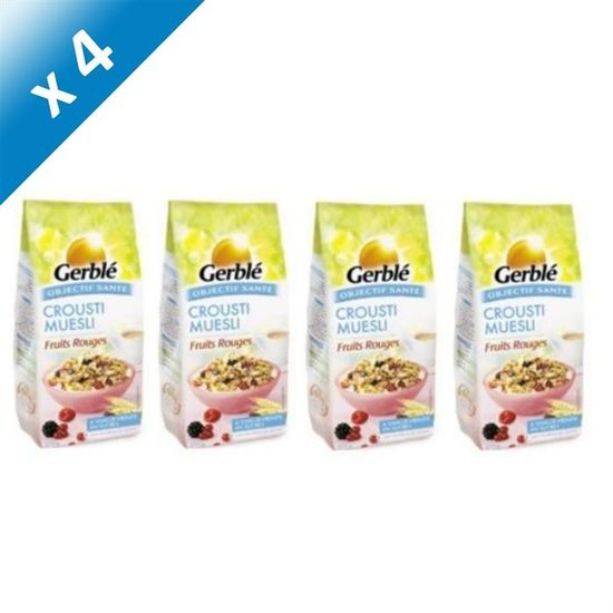 GERBLE Crousti Muesli Fruits Rouges 375g (x4) - Cdiscount Au quotidien
