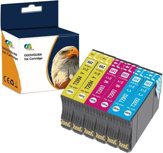 OGOUGUAN 6x 29XL Cartouche Compatible de Remplacement pour Epson XP-245 ...