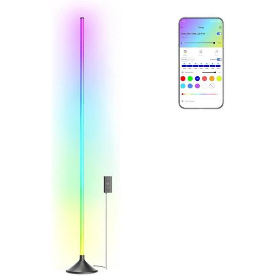 Luxy Lampadaire Led Connecté Wifi, Lampadaire Led Rgbic, Lampadaire Sur Pied Salon, Contrôle App ...