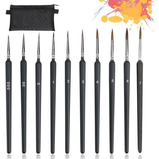 Pinceaux De Détails Fins, 10 Pièces Pinceau Maquette Pinceau Fin Nail ...