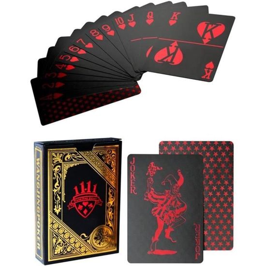 Cartes de poker étanches définies. Noir Conception Poker Carte ...