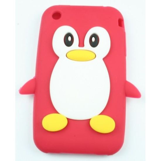 Coque Iphone 3G/ 3GS rouge pingouin Silicone - Cdiscount Téléphonie
