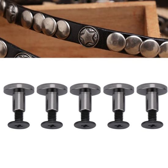 Minifinker Rivet à vis Rivets de sangle de ceinture à tête plate en ...