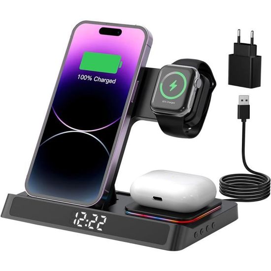 Chargeur Induction, 15W Qi Certifié Wireless Charge Pour Téléphones ...