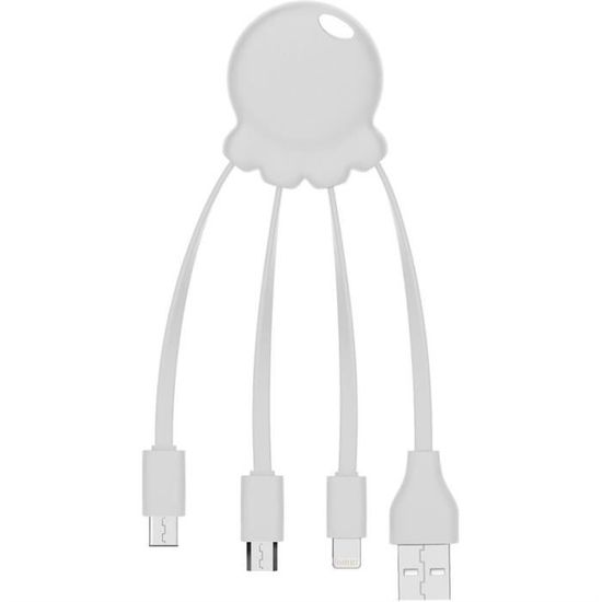 Câble Usb Multi-connecteurs Octopus 2 - Blanc - Cdiscount Informatique