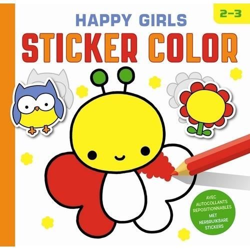 Happy girls sticker color. Avec autocollants repositionnables ...