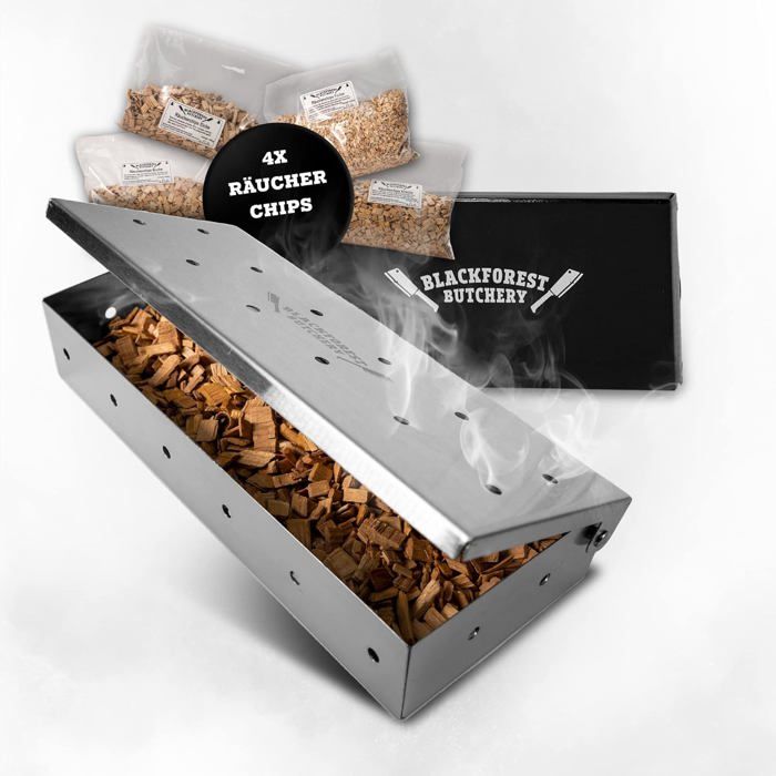 Kit boîte de fumage avec copeaux de fumage pour barbecue au charbon de ...