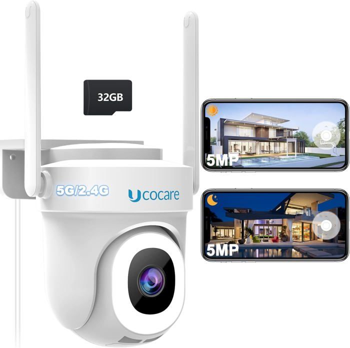 Camera Surveillance Wifi Exterieure,3K 5Mp,2,4/5Ghz Wifi Caméras De ...