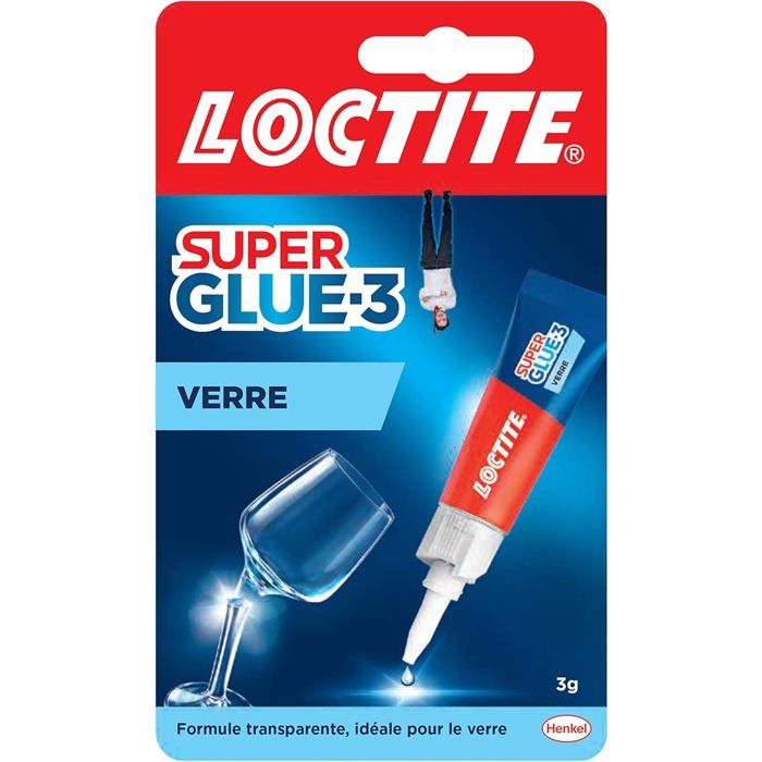 Loctite Super Glue-3 Spécial verre,colle forte pour des collages verre ...