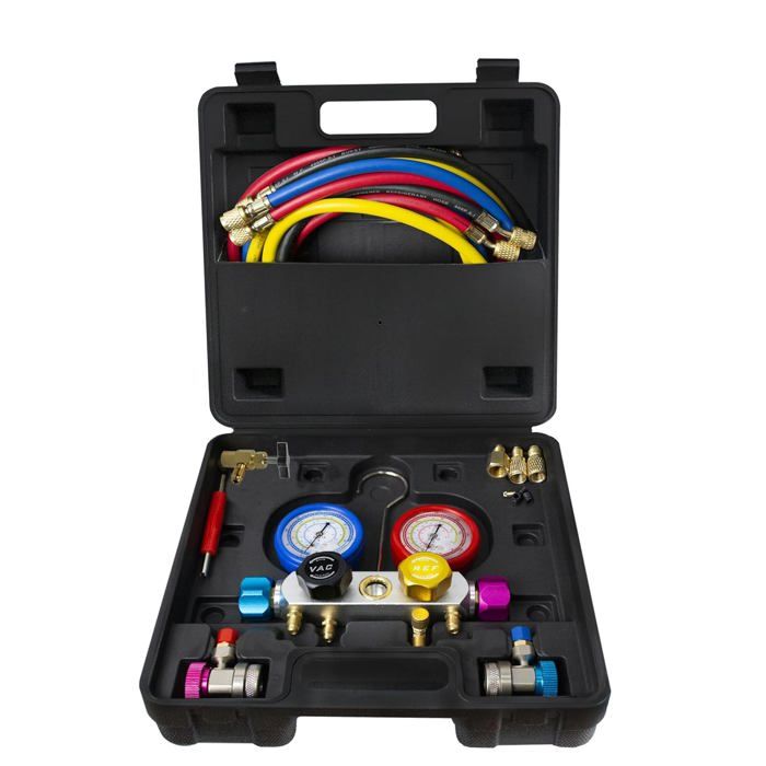 BACOENG R134a 4-Way Car Air Conditioning Refill Kit with 150 cm Hose ...
