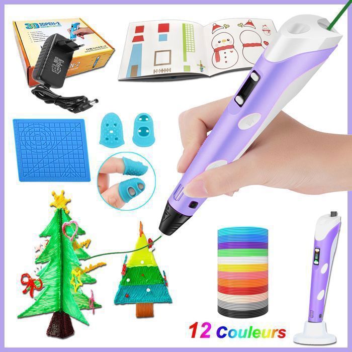 Stylo 3D Professionnel pour Enfant - avec 12 Couleurs de Filament PLA 1 ...