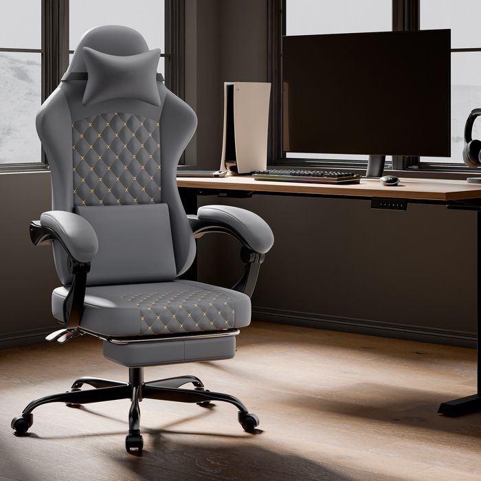 Chaise bureau PC ergonomique - Fauteuil de jeu massant avec repose ...