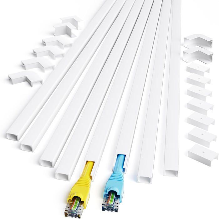 Goulotte Passe Câble, 8M Mini Goulotte électrique Autocollante, Pouvant ...