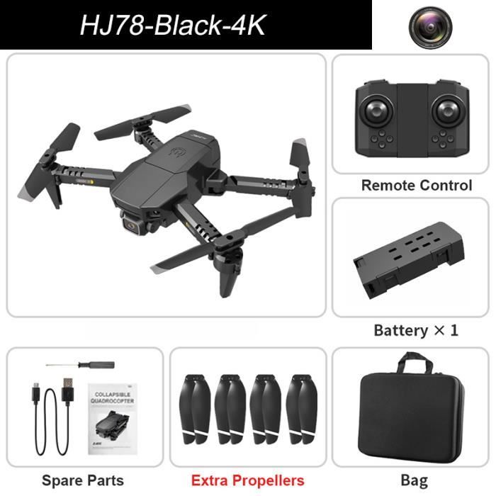 Noir-4K-JINHENG Mini importateur HJ78 avec caméra 4K pour touristes ...