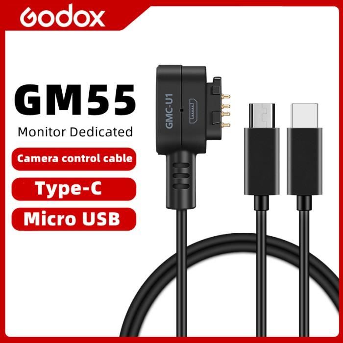 GMC-U1 (Micro USB)-Godox – câble de commande de caméra Micro USB GMC-U1-GMC-U3 type-c, pour ...