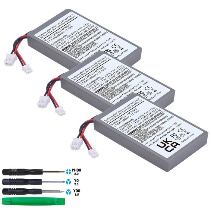 3 batteries - 2000mAh PS4 PS4Pro Contrôleur Batterie pour Sony ...