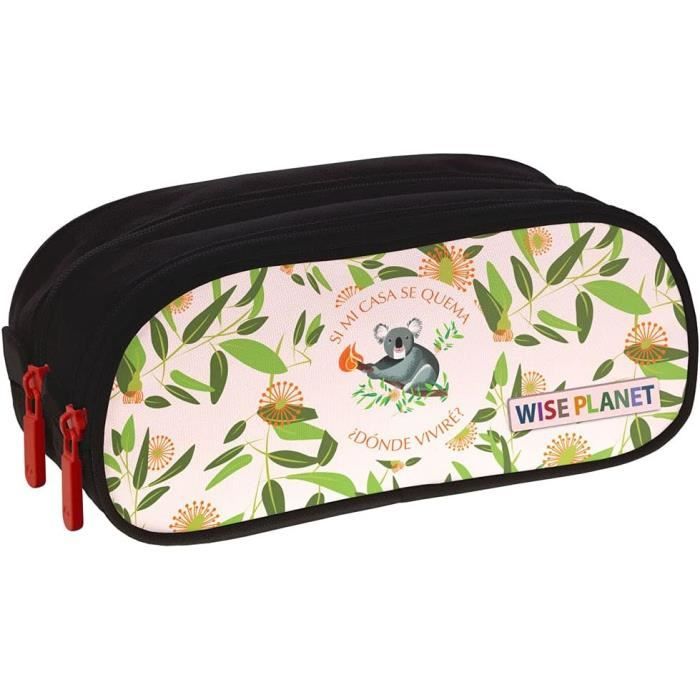 Koala Trousse Scolaire Double,Collection Wise Planet,Dimensions : 24,5 ...