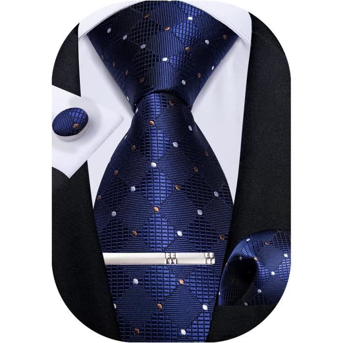 Cravate En Soie Unie Et Poche Carrée De Mariage Boutons De Manchette ...